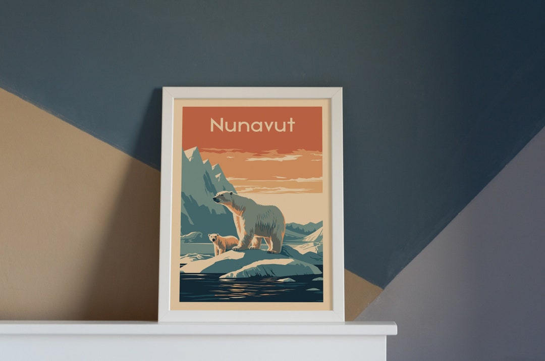 Nunavut Travel Poster - Digital Download - Retro Style Printable Wall ...