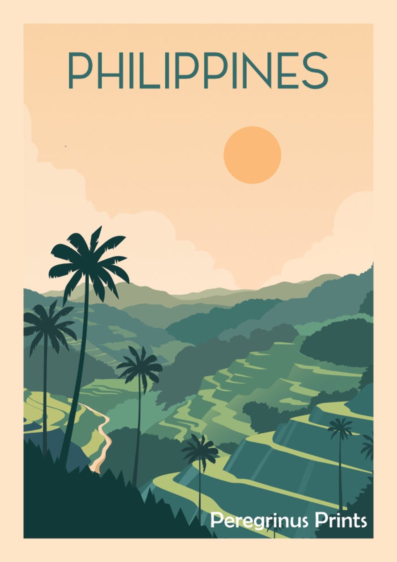 Philippines - Vintage Travel Poster - Instant Download - Etsy