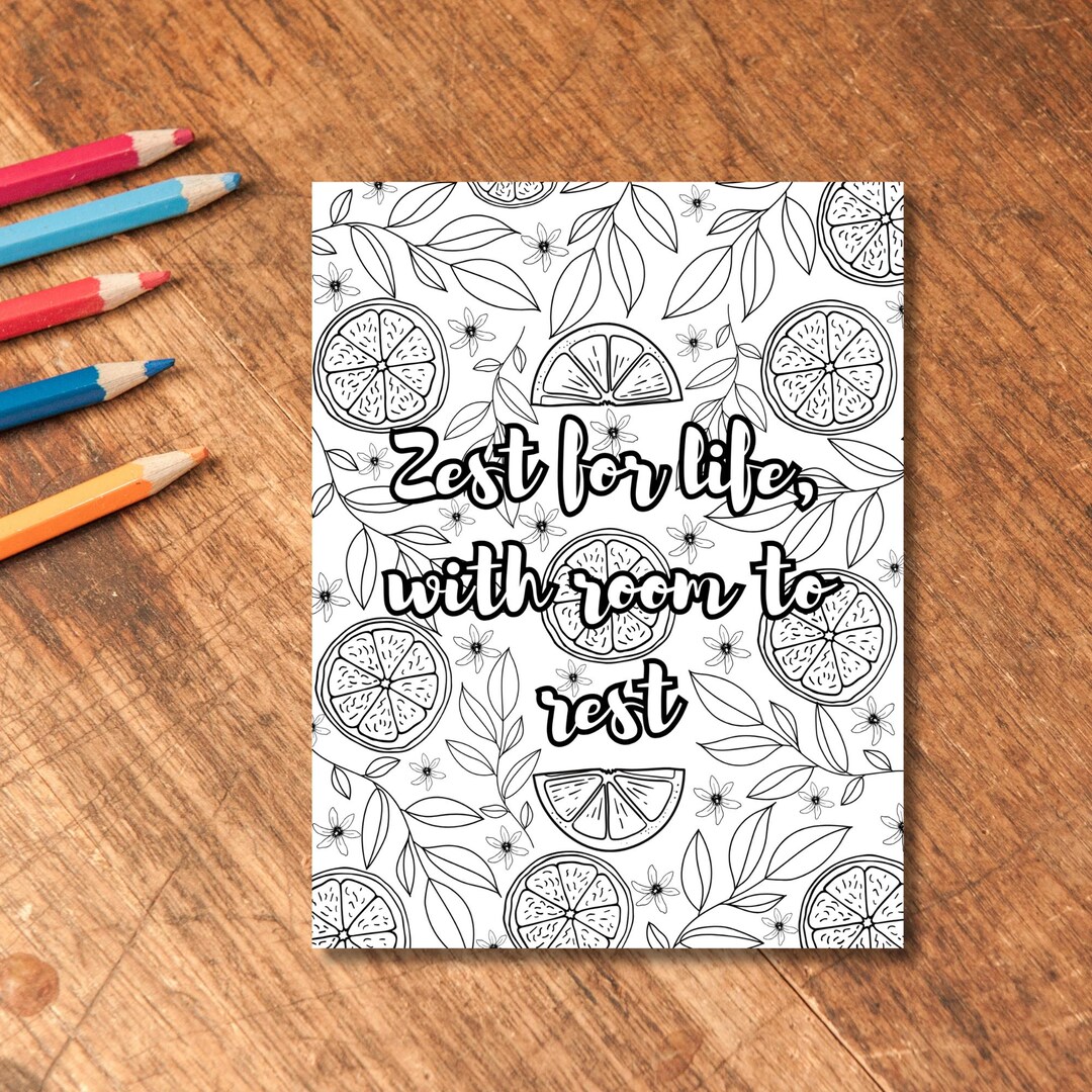 Inspirational Fruit Coloring Page for Adults – Printable Mindfulness ...
