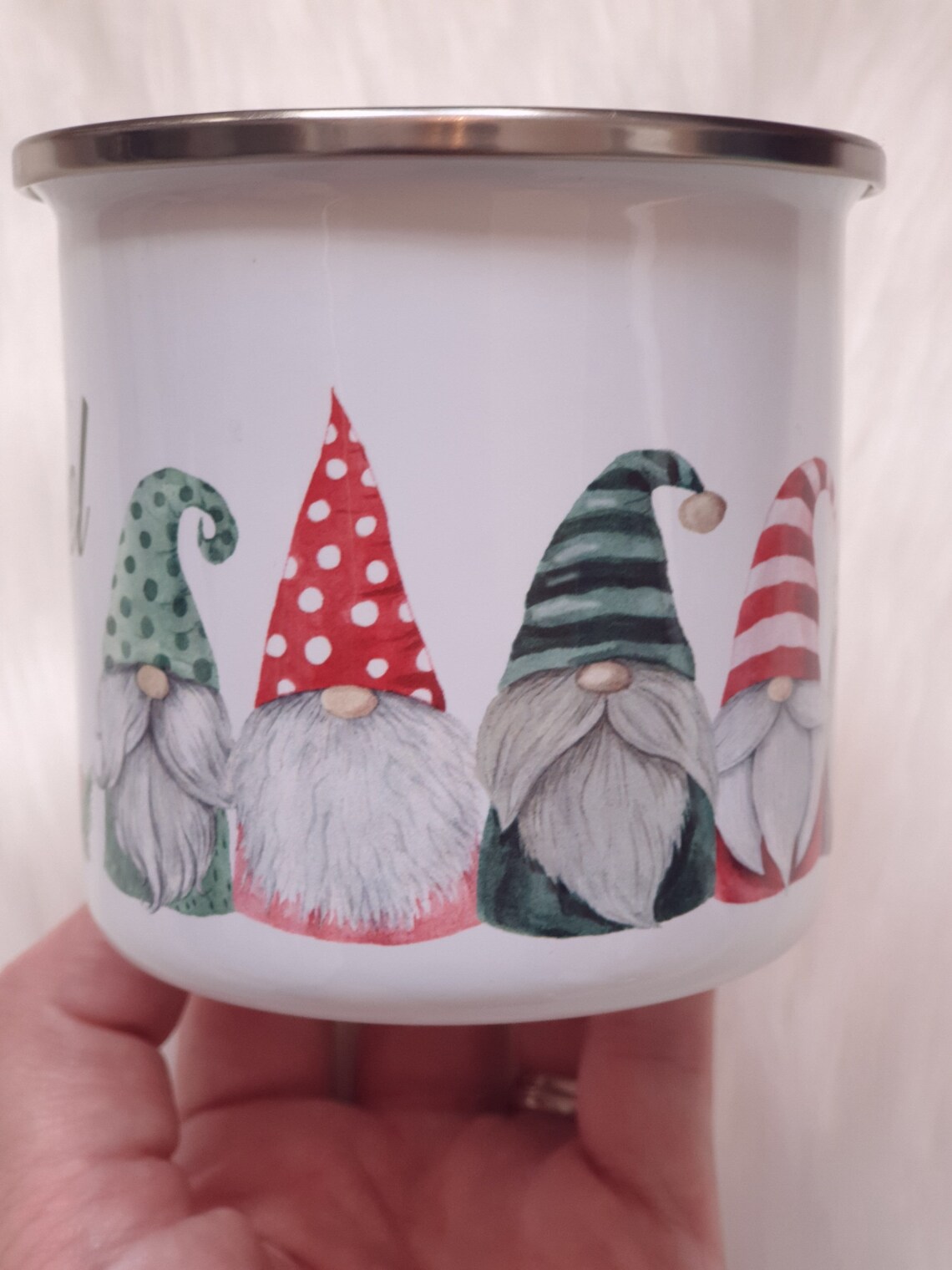 Christmas Gnome Gonk Personalised Enamel Mug Gonk Christmas - Etsy UK