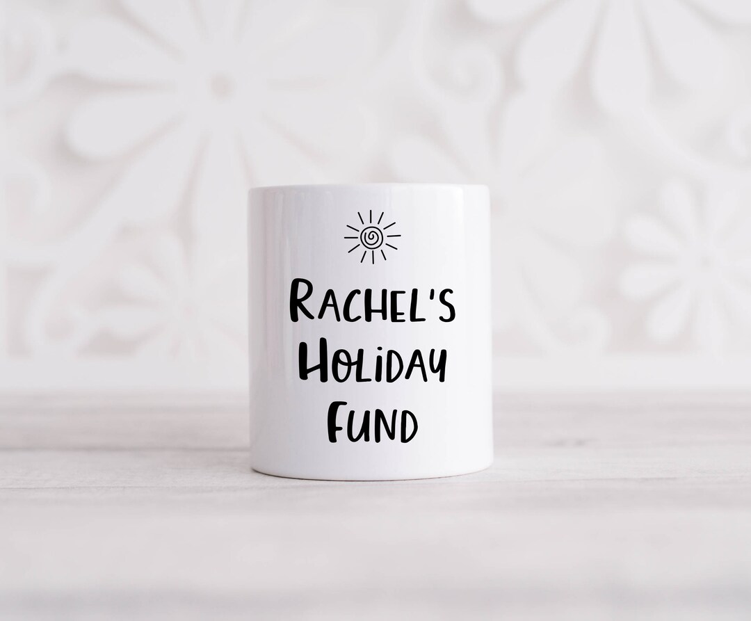 Holiday Funds Personalised Ceramic Money Box, Around the World, Savings ...