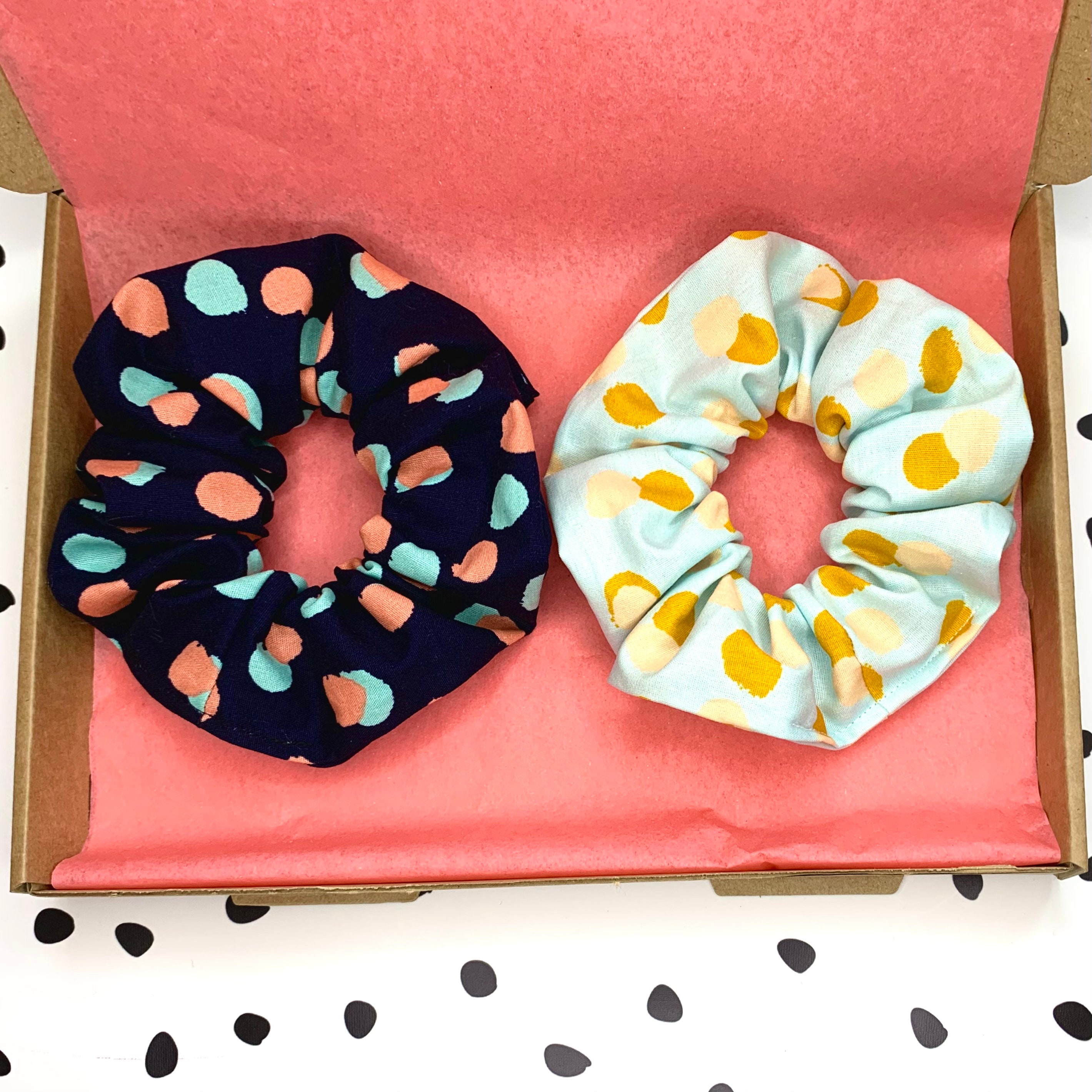 Scrunchie Box Dotty Scrunchies Scrunchie Set Hair - Etsy UK