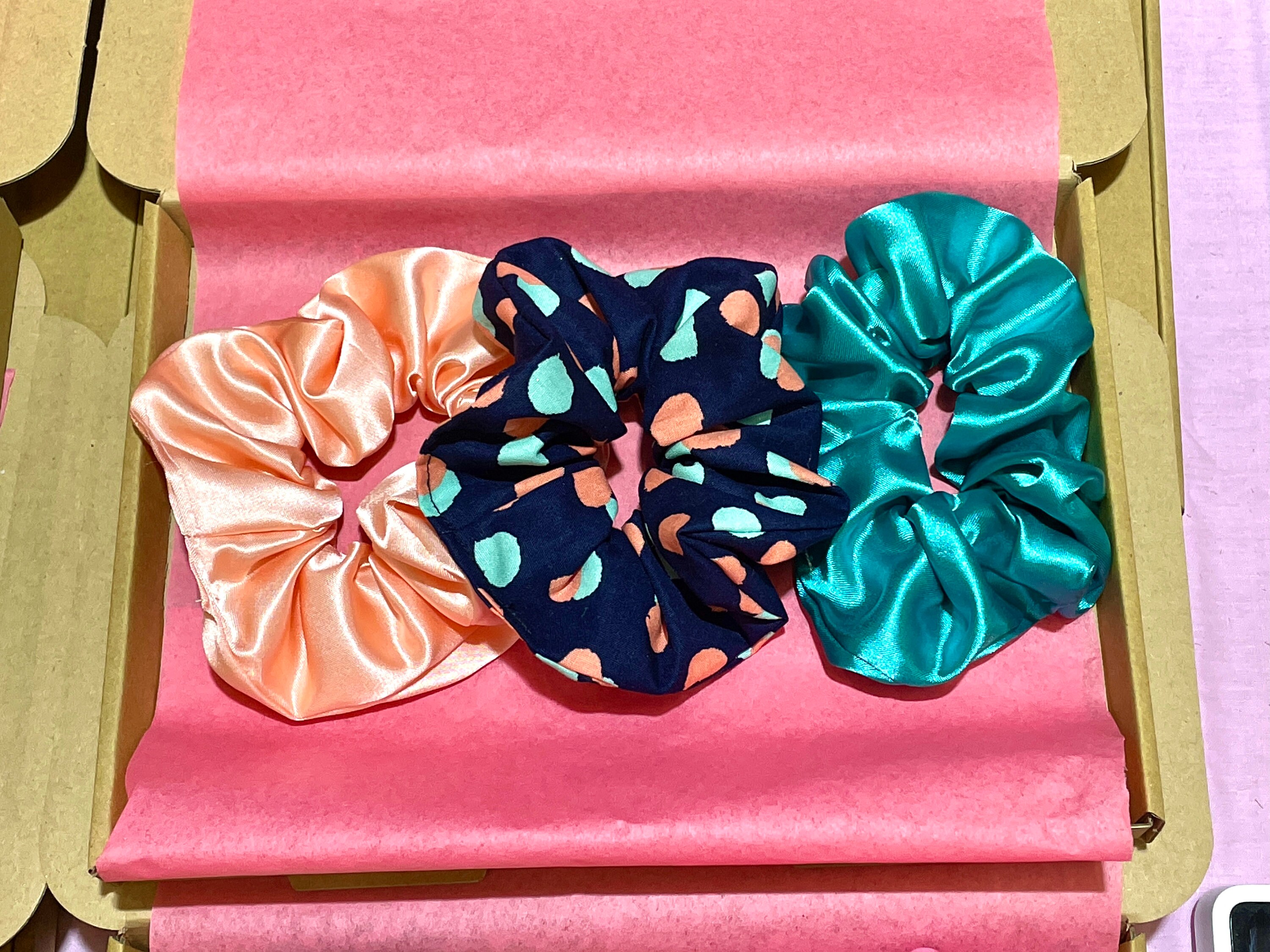 Scrunchie Box Dotty Scrunchies Scrunchie Set Hair - Etsy UK