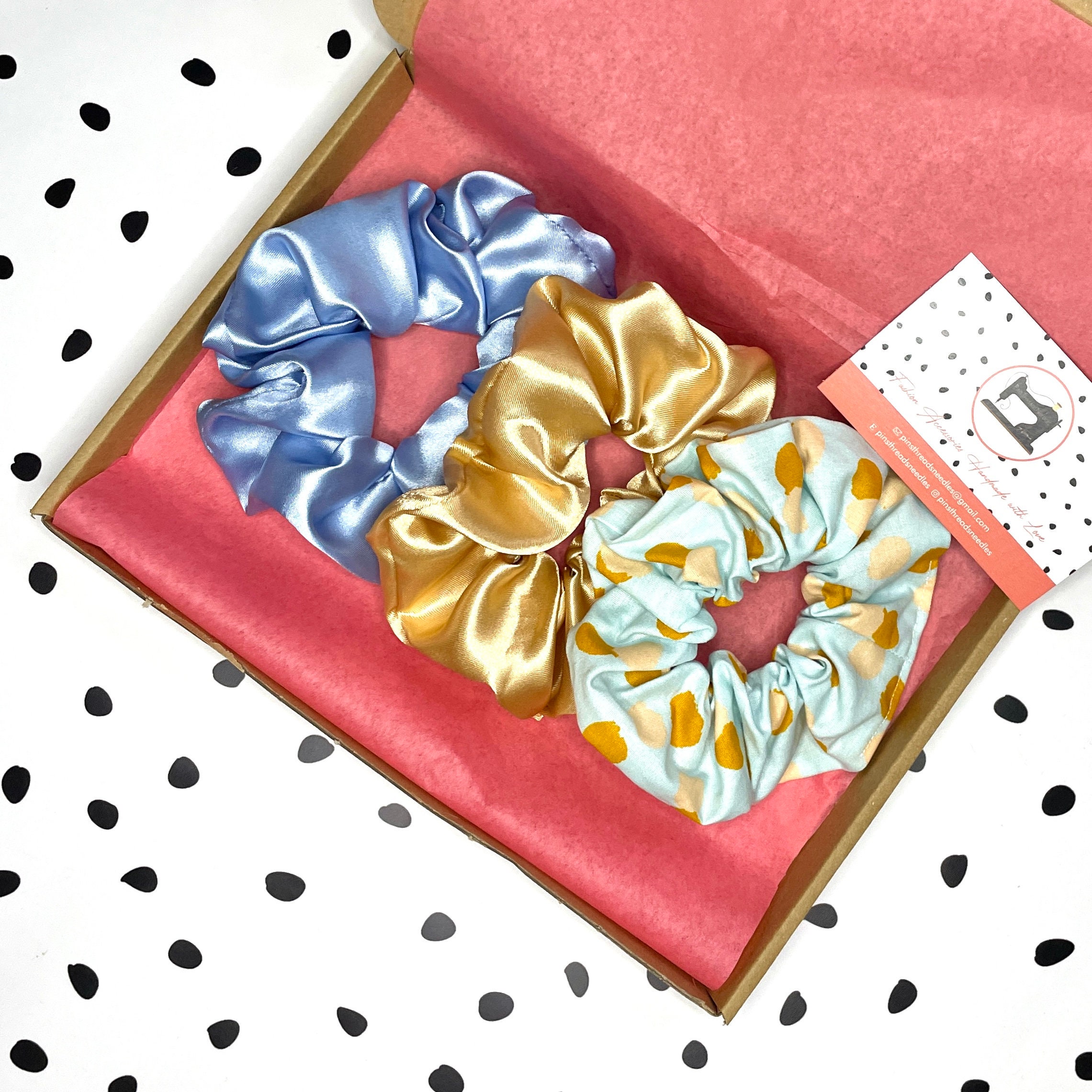 Scrunchie Box Dotty Scrunchies Scrunchie Set Hair - Etsy UK