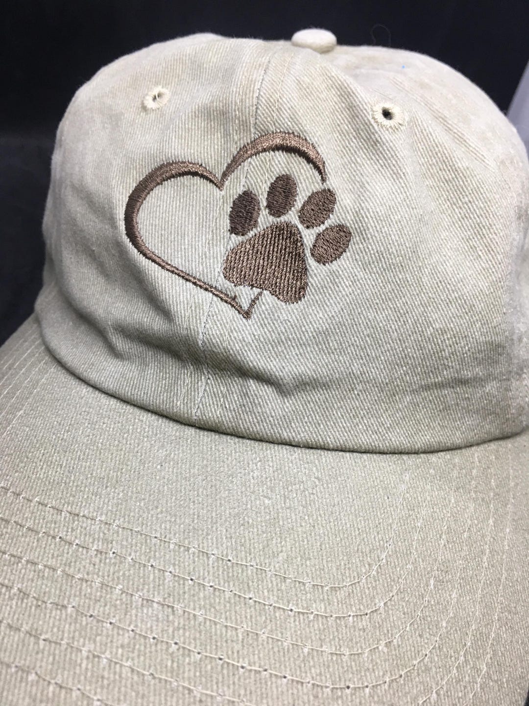 Paw Print and Heart Embroidered Baseball Cap - Etsy