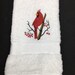 Cardinal Towel With Embroidery - Etsy