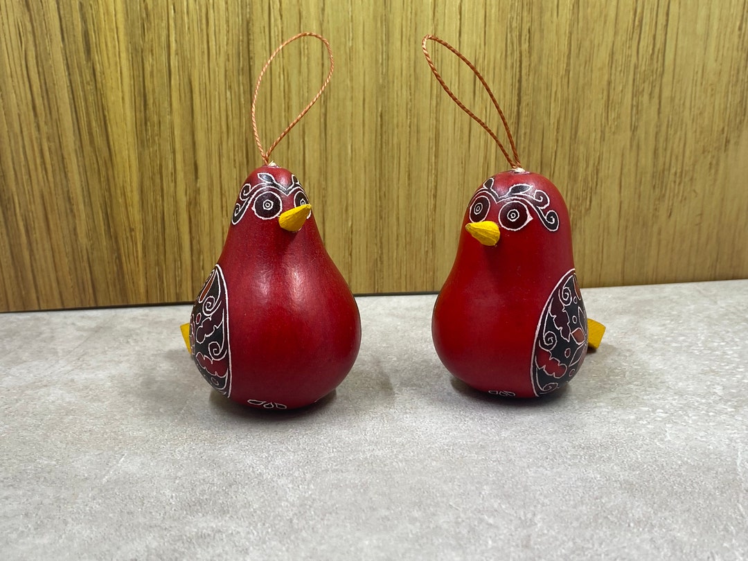 Fancy Multicolored Mini Mini Bird Gourd Ornaments set of 2 - Etsy