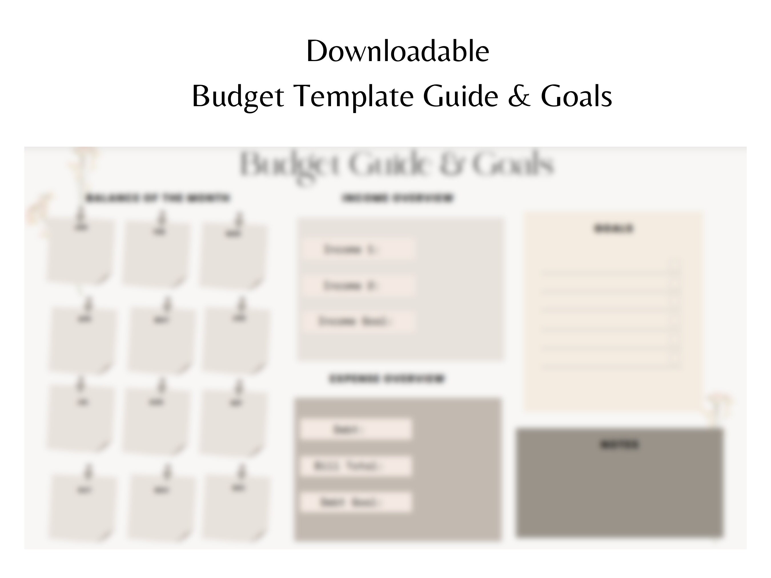 Budget Template Guide & Goals (downloadable) - Etsy