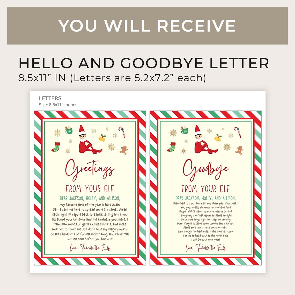 Editable Elf Hello Letter, Greetings From Elf, Elf I'm Back, Elf ...