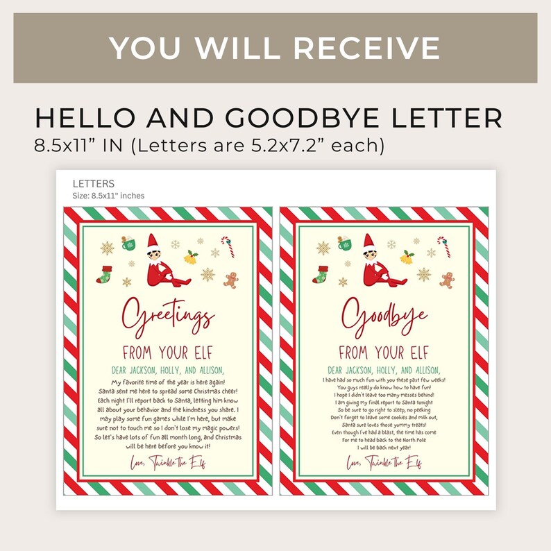 Editable Elf Hello Letter, Greetings From Elf, Elf I'm Back, Elf ...