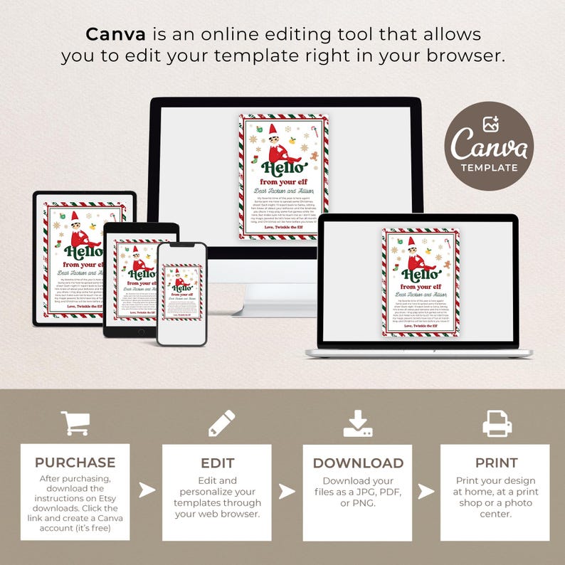 Editable Elf Hello Letter, Greetings From Elf, Elf I'm Back, Elf ...