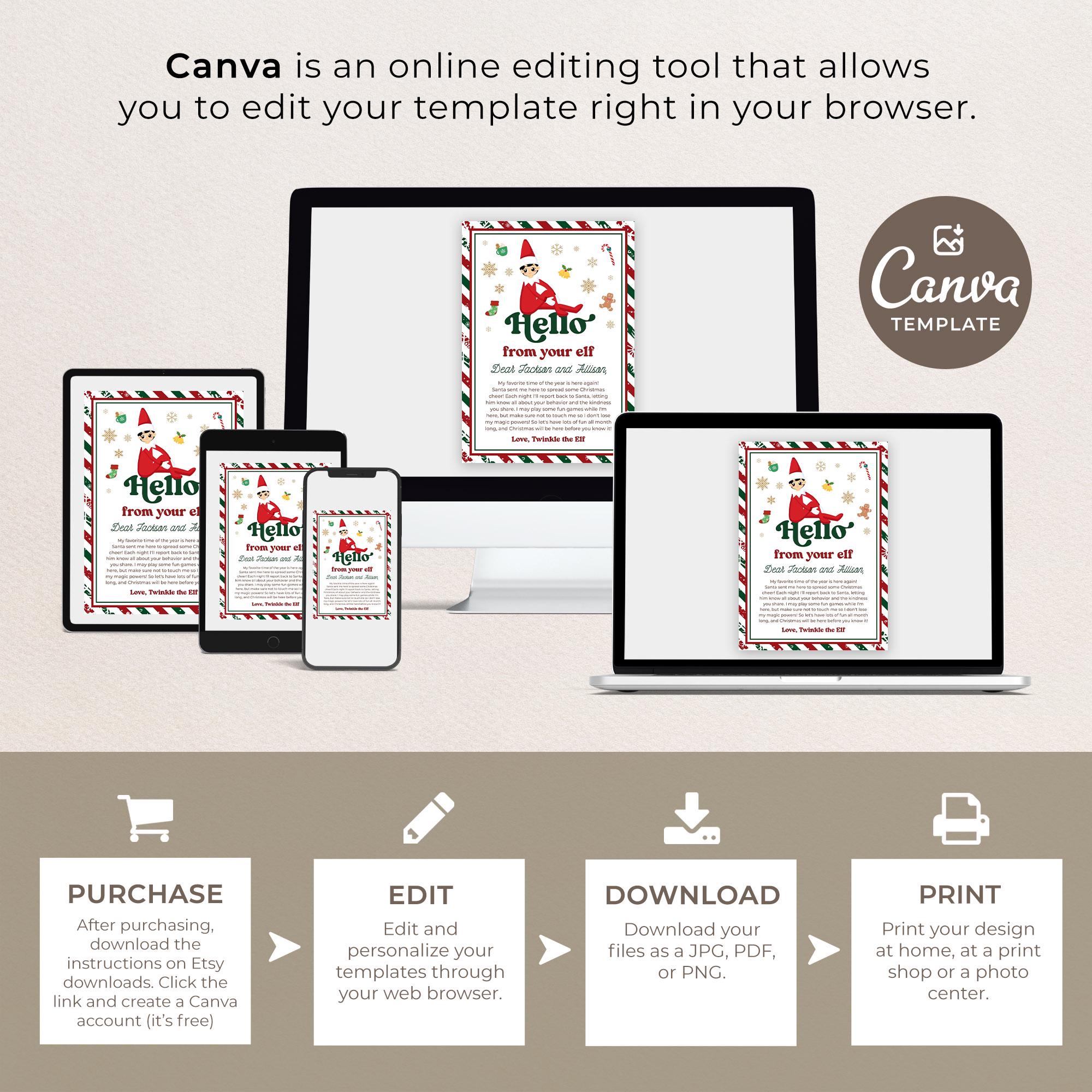 Editable Elf Hello Letter, Greetings From Elf, Elf I'm Back, Elf ...