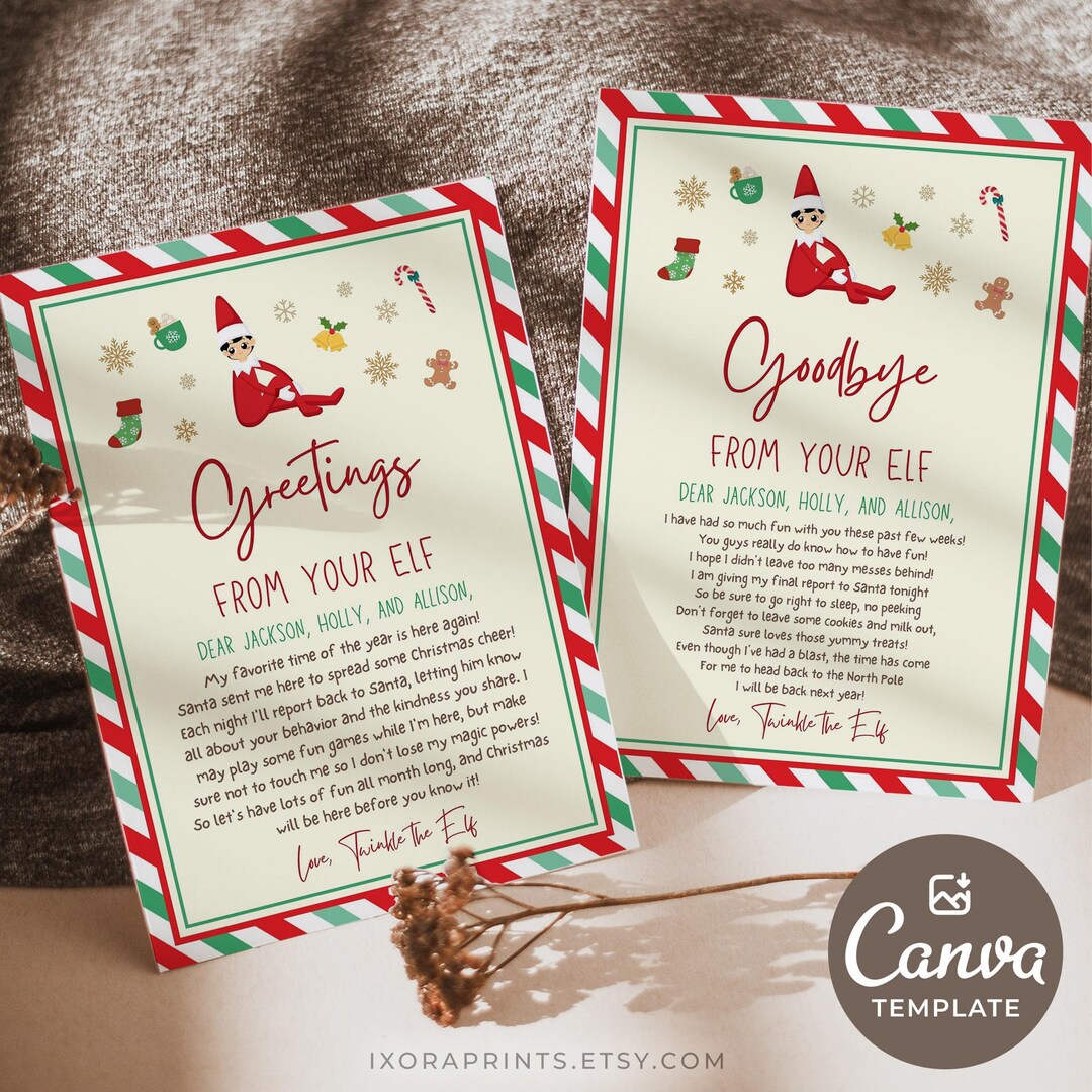 Editable Elf Hello Letter, Greetings From Elf, Elf I'm Back, Elf ...