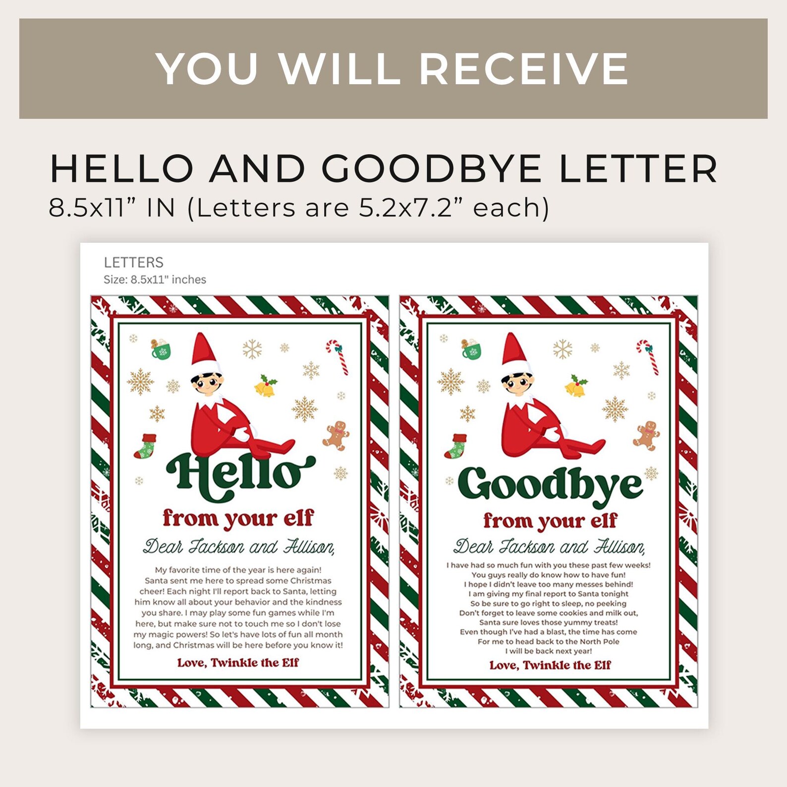 Editable Elf Hello Letter, Greetings From Elf, Elf I'm Back, Elf ...