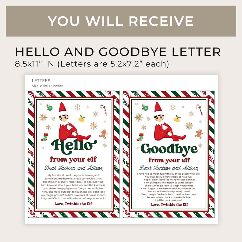 Editable Elf Hello Letter, Greetings From Elf, Elf I'm Back, Elf ...
