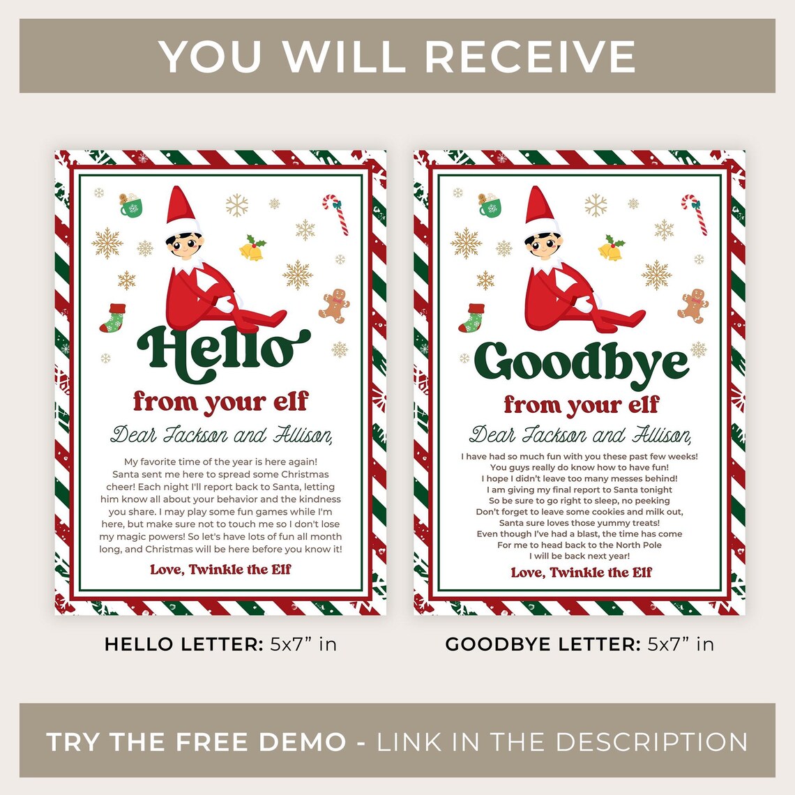 Editable Elf Hello Letter, Greetings From Elf, Elf I'm Back, Elf ...
