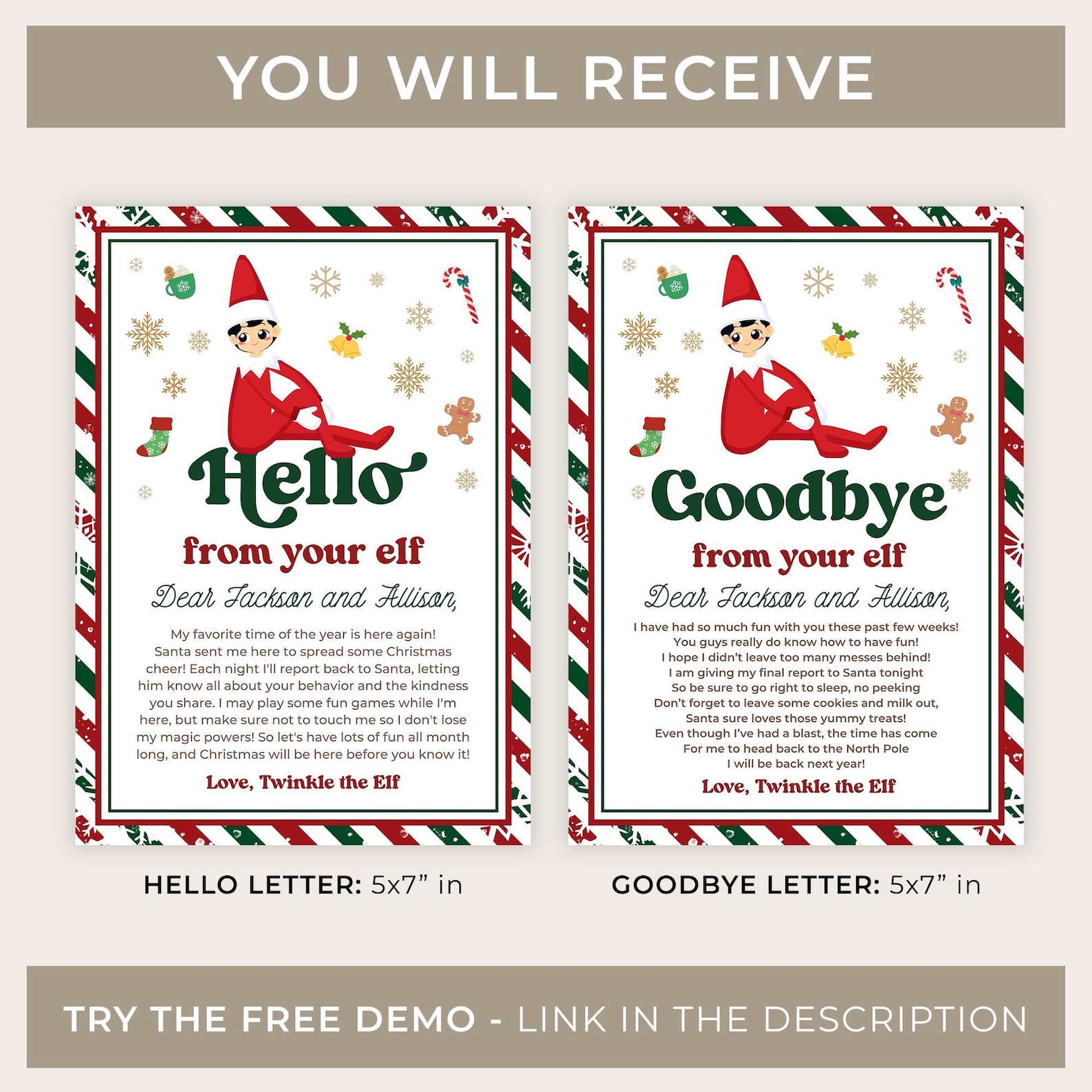 Editable Elf Hello Letter, Greetings From Elf, Elf I'm Back, Elf ...
