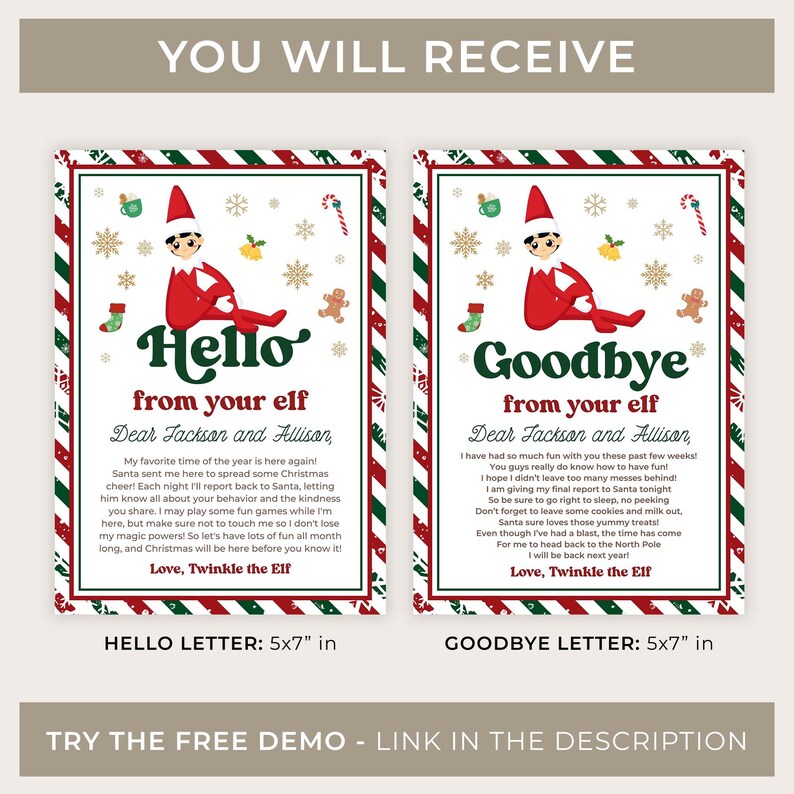 Editable Elf Hello Letter, Greetings From Elf, Elf I'm Back, Elf ...
