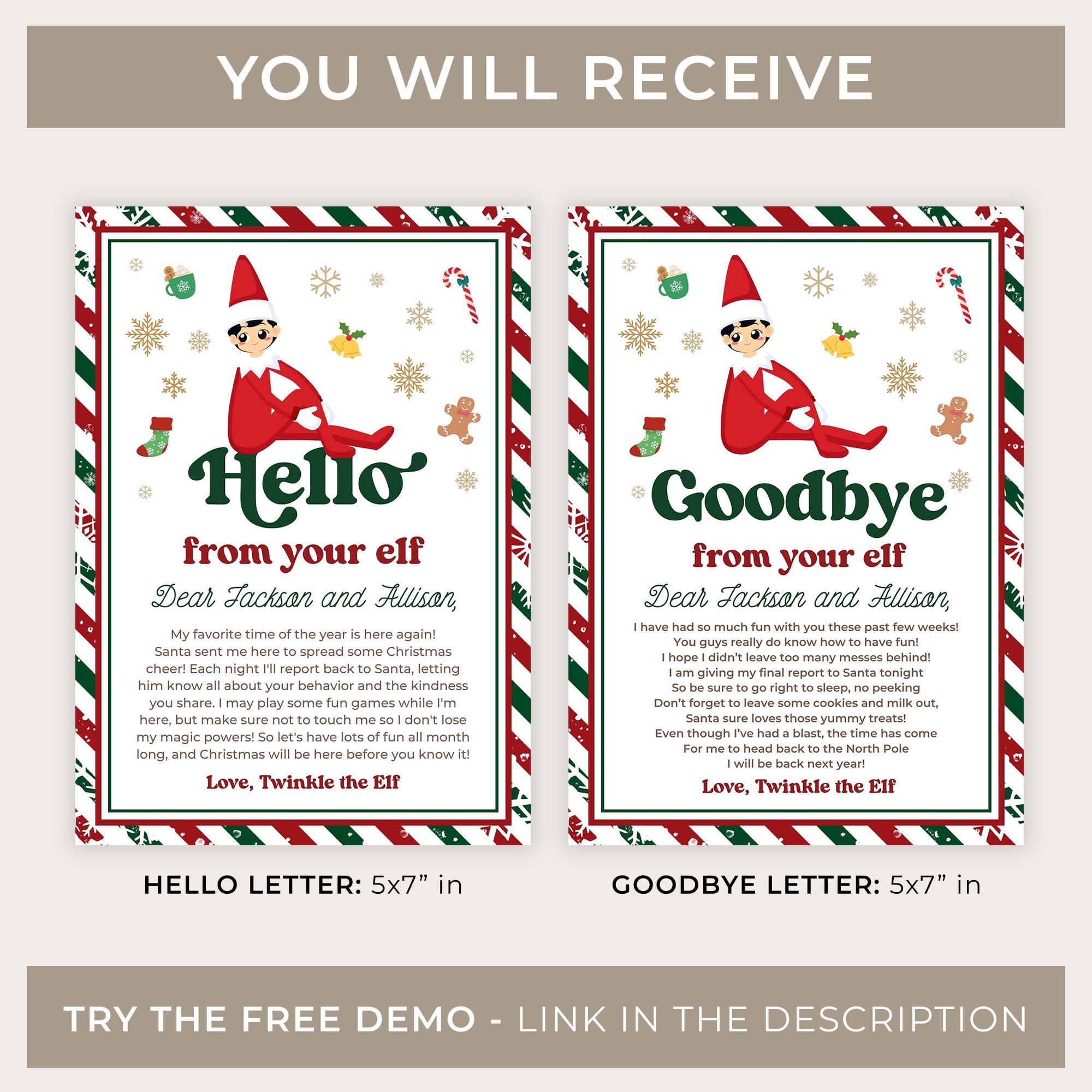 Editable Elf Hello Letter, Greetings From Elf, Elf I'm Back, Elf ...