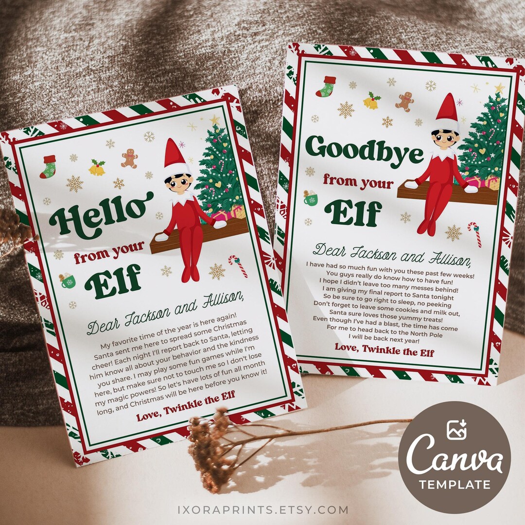 Editable Elf Hello Letter, Greetings From Elf, Elf I'm Back, Elf ...