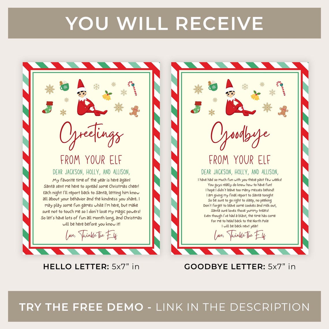 Editable Elf Hello Letter, Greetings From Elf, Elf I'm Back, Elf ...