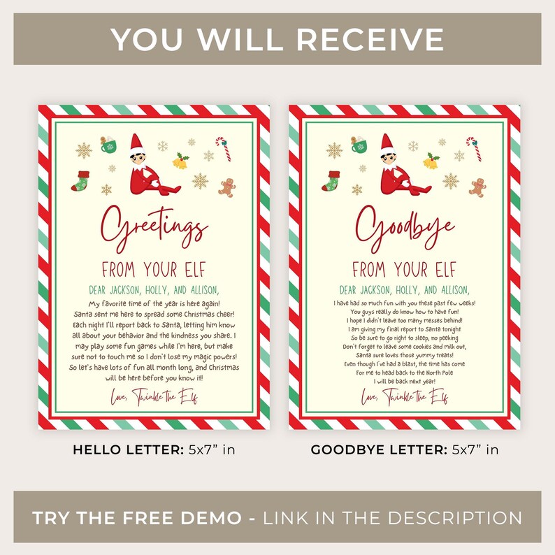 Editable Elf Hello Letter, Greetings From Elf, Elf I'm Back, Elf ...