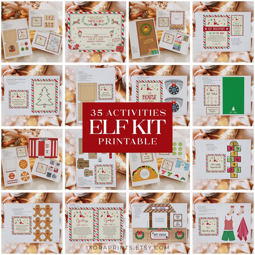 Printable Elf Kit 35 Bundle, Christmas Elf Prop Kit, Christmas Elf ...
