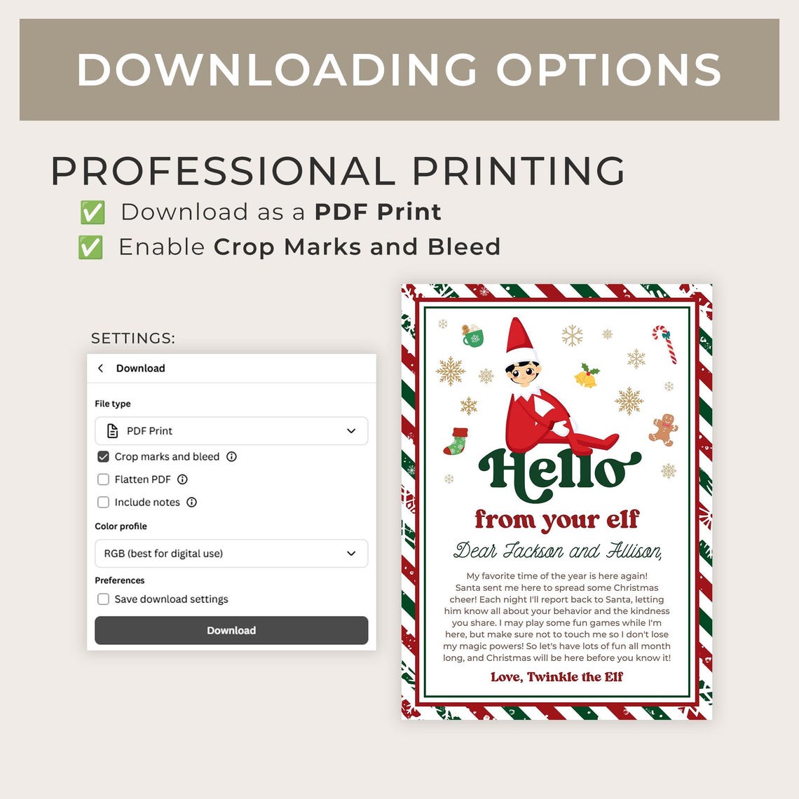 Editable Elf Hello Letter, Greetings From Elf, Elf I'm Back, Elf ...