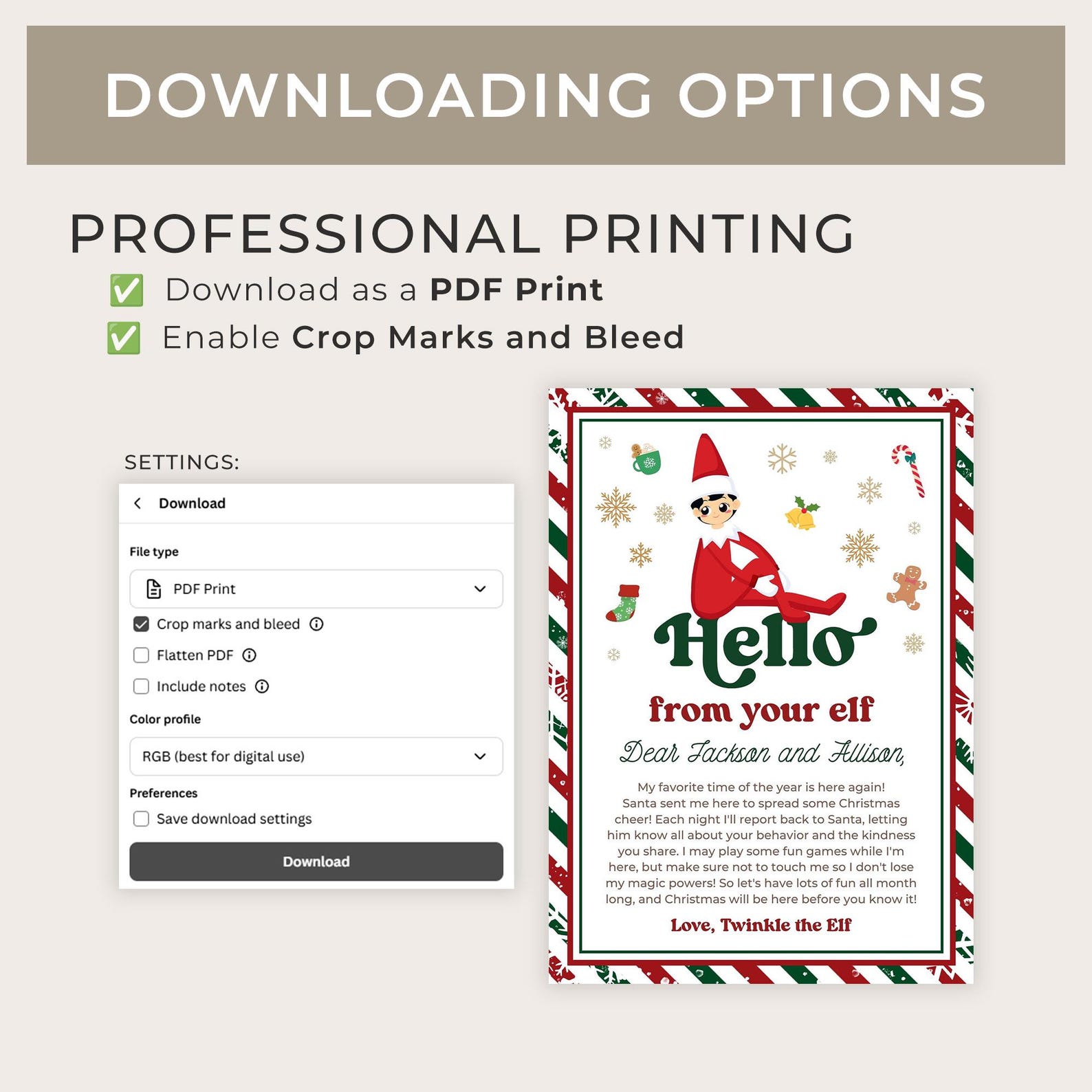Editable Elf Hello Letter, Greetings From Elf, Elf I'm Back, Elf ...