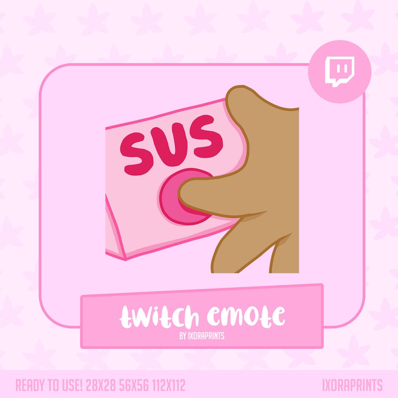 Sus Button Reaction Twitch Emote For Streaming Emote For Etsy