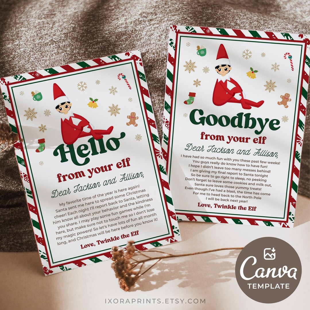 Editable Elf Hello Letter, Greetings From Elf, Elf I'm Back, Elf ...
