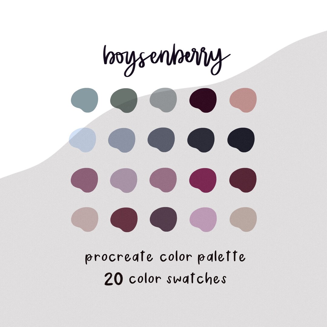 Boysenberry // Procreate Color Palette // 20 Color Swatches - Etsy