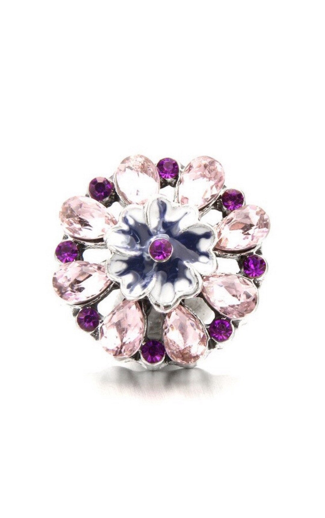 Beautiful 18mm Snap Button Ginger Snap Flower Purple Lavender ...