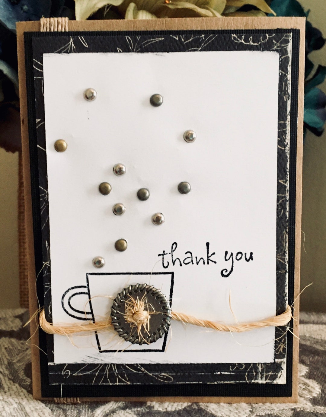 Handmade Coffee Thank You Card - Etsy