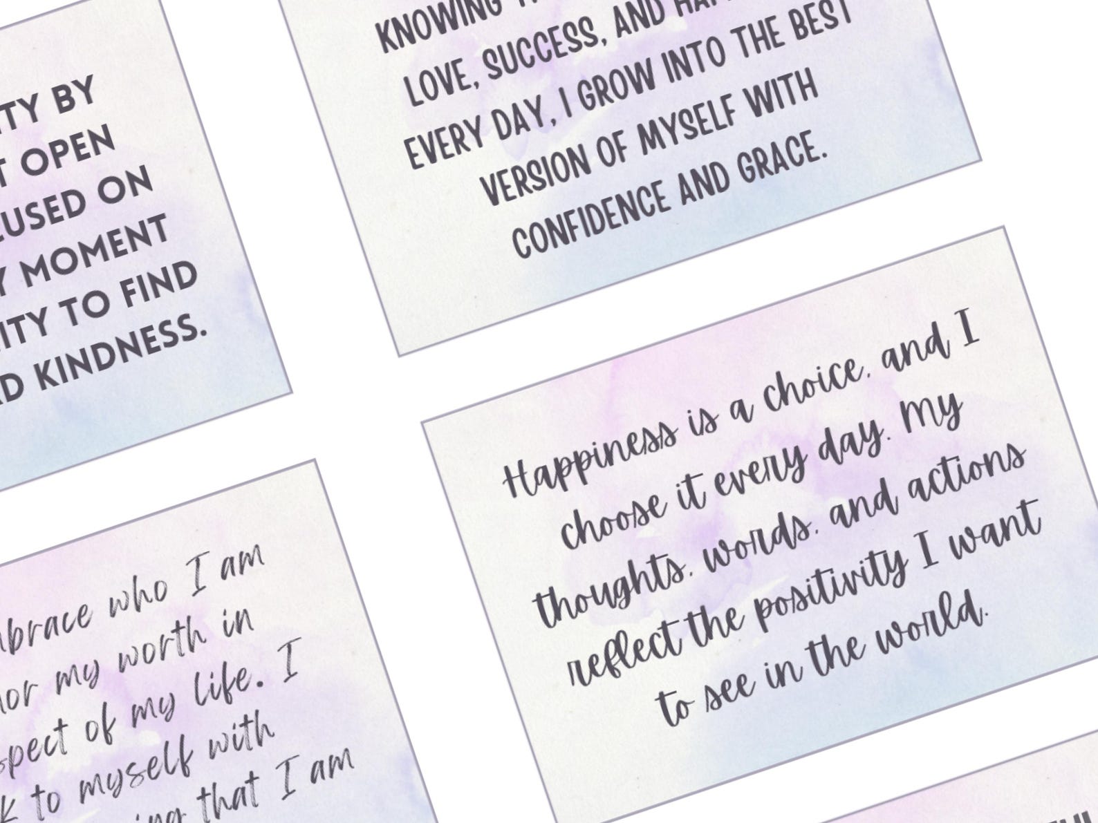Printable Affirmation Cards for Self-care, Healing & Positivity ...