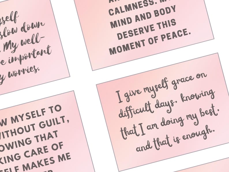 Printable Affirmation Cards for Self-care, Healing & Positivity ...