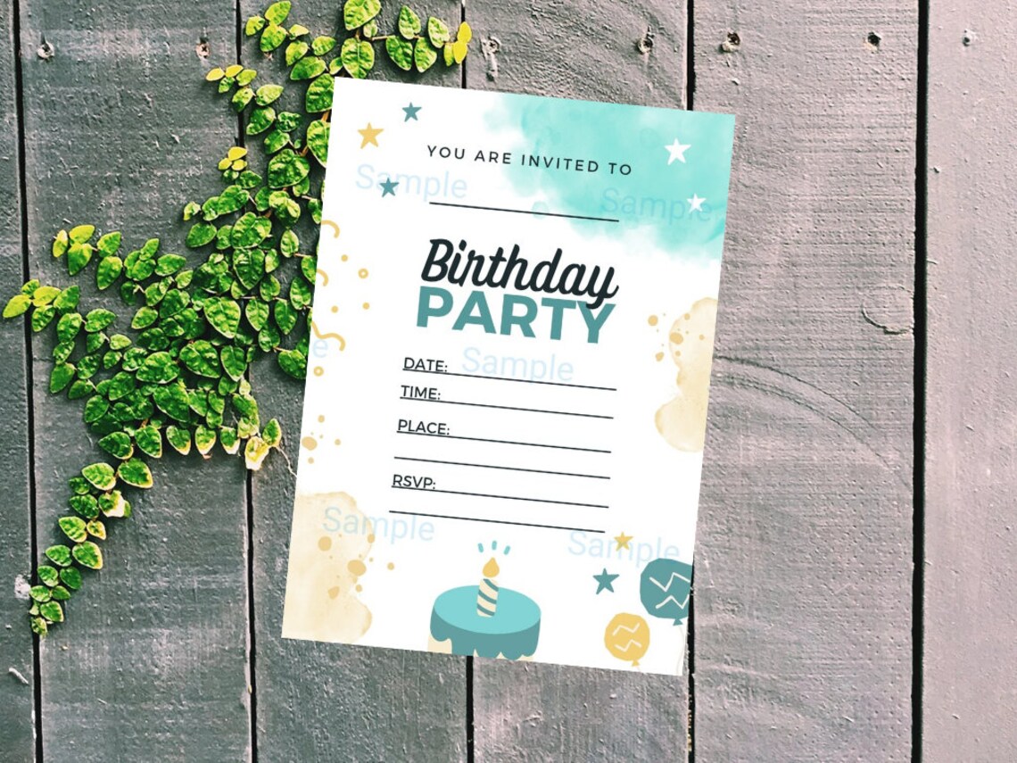 Printable Fillable Birthday Party Invitation Template - Instant ...