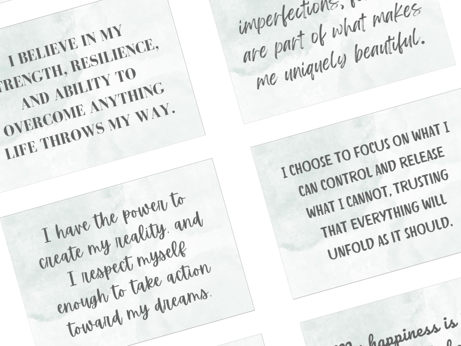 Printable Affirmation Cards for Self-care, Healing & Positivity ...