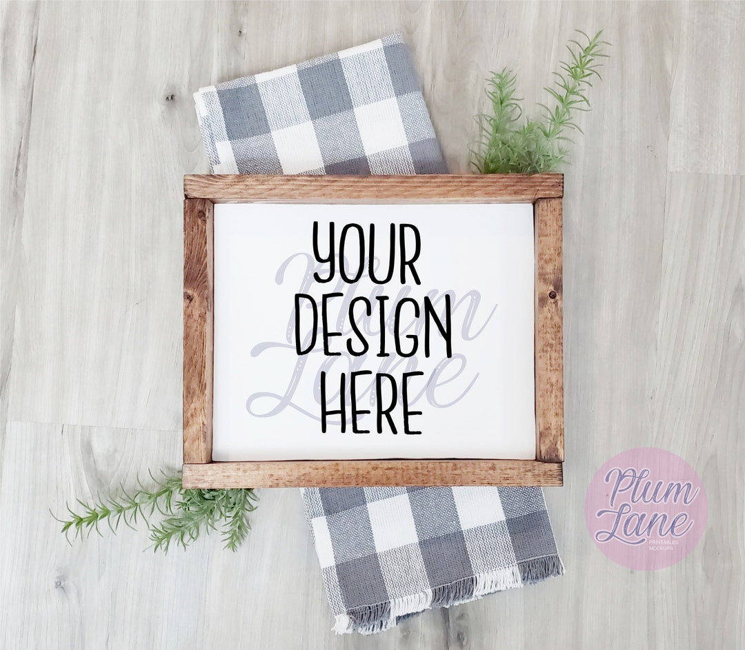 Farmhouse Sign Mockup, Wood Frame Mockup, Wood Sign Mockup, Farmhouse ...