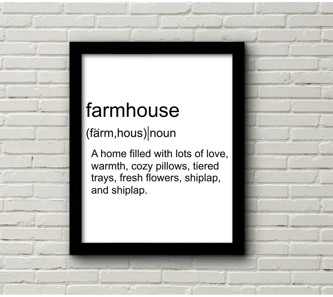 Farmhouse Definition Printable Farmhouse Wall Art Farmhouse - Etsy