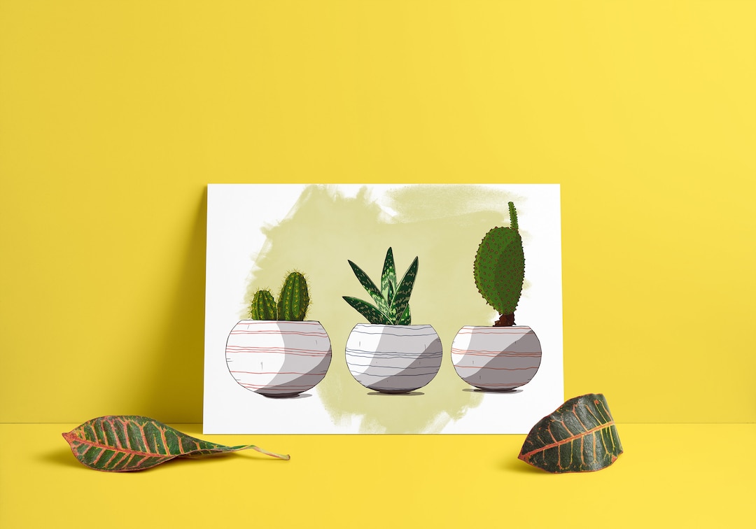 Succulent Cactus Poster Décor - Etsy