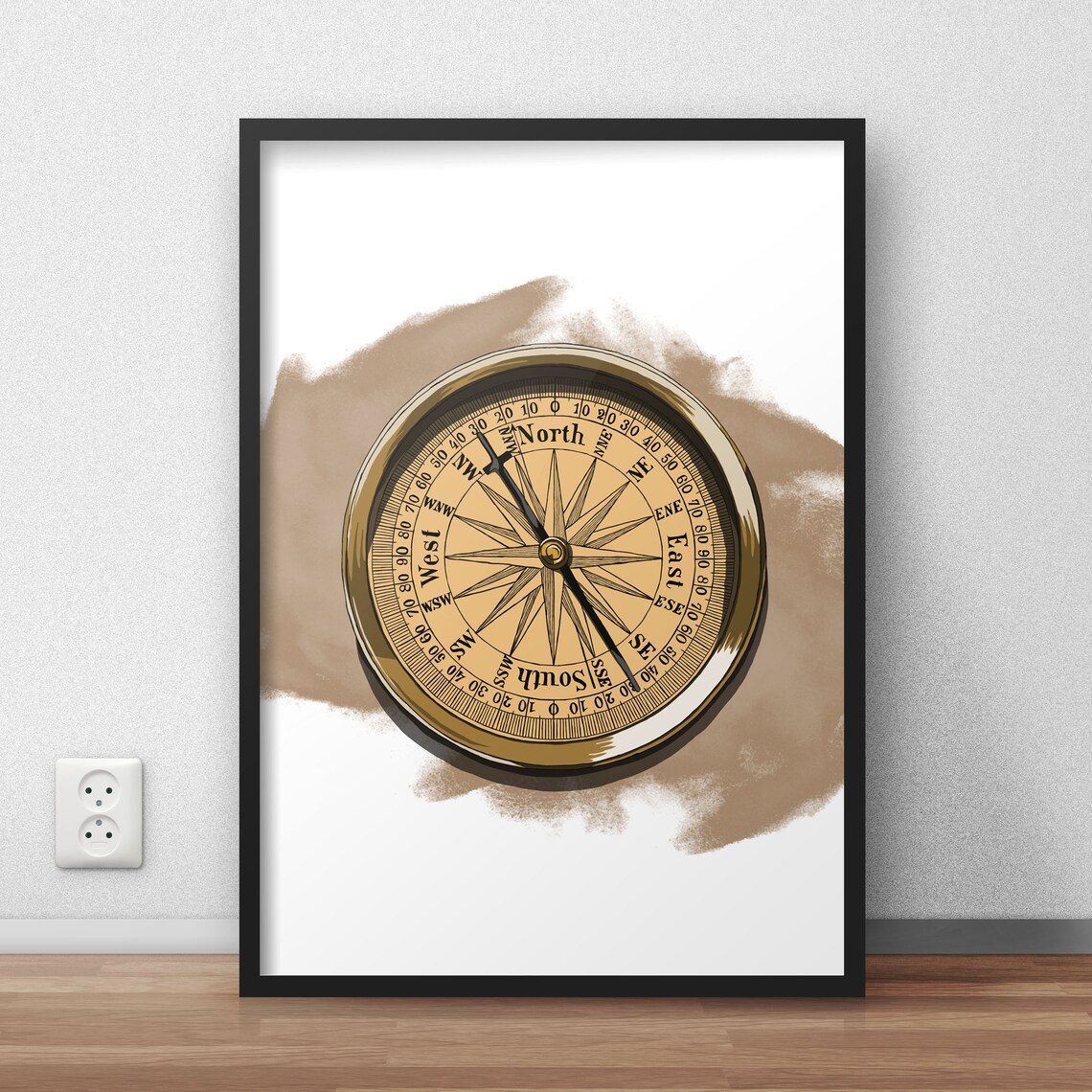 Vintage Compass Rose Poster - Etsy