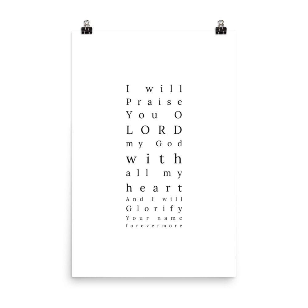Psalm 86:12 Poster Print | Etsy