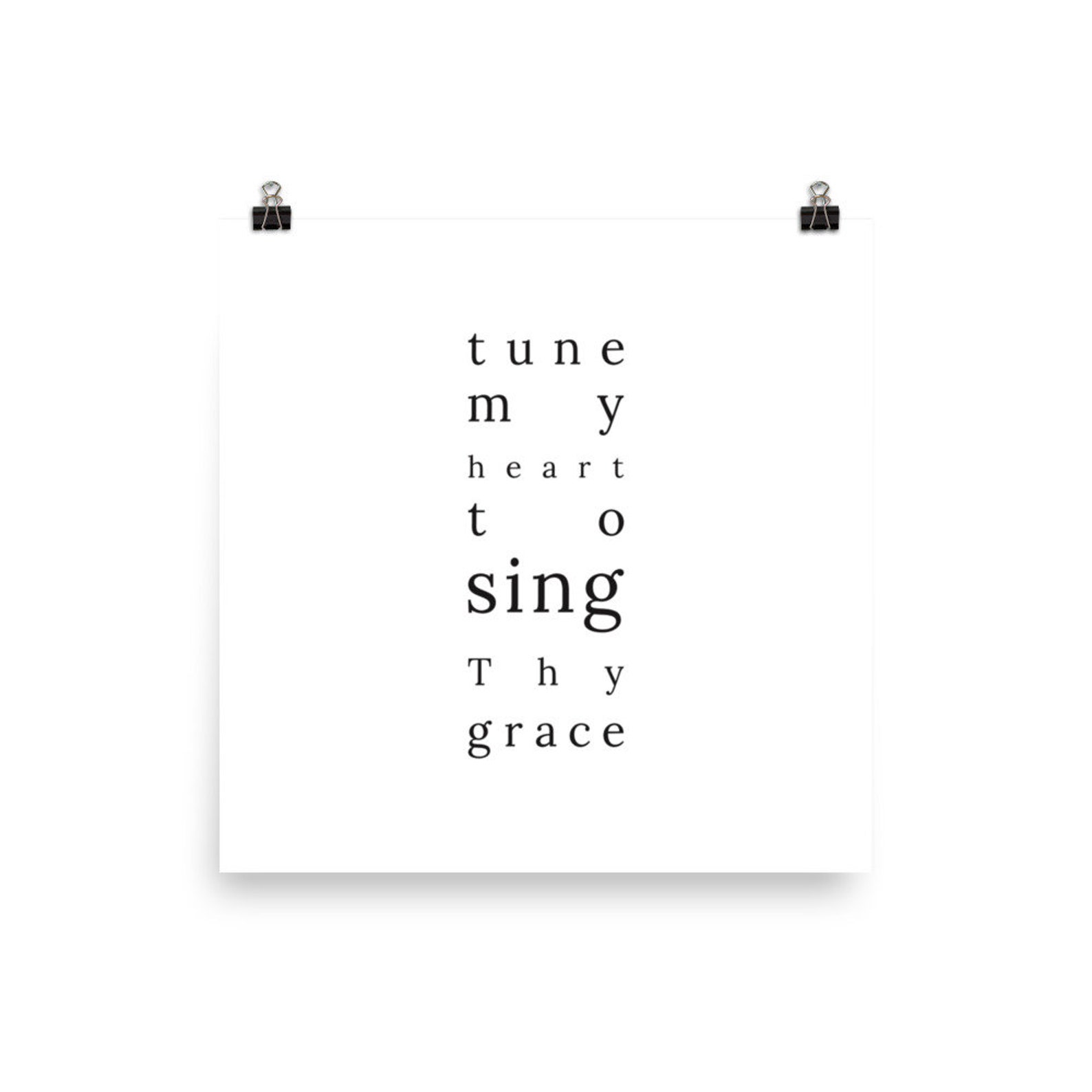 Hymn Quote Poster, Tune My Heart Print, Christian Wall Art - Etsy