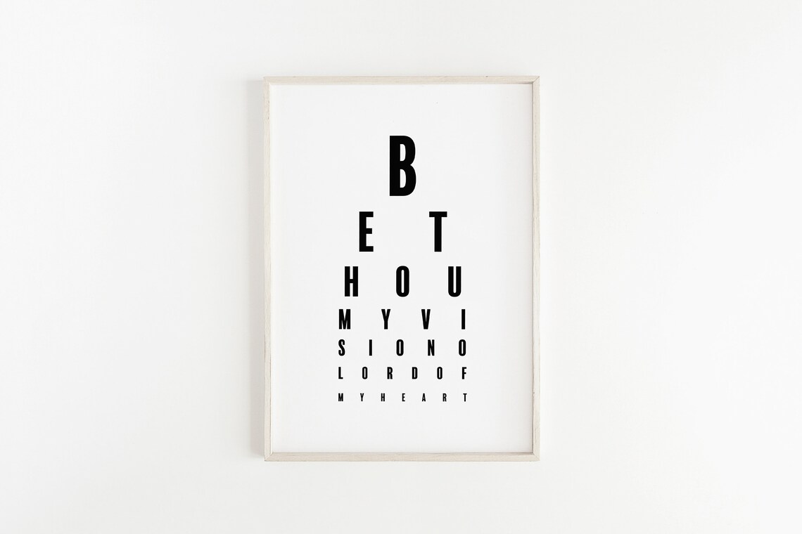 Be Thou My Vision Eye Chart Hymn Quote Printable Instant - Etsy