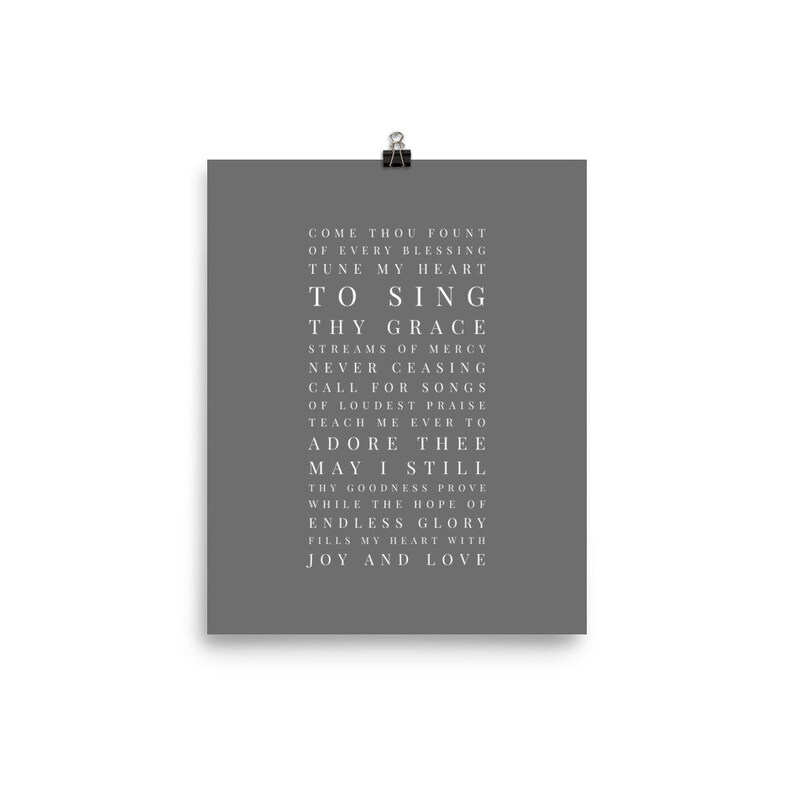 Come Thou Fount of Every Blessing, Hymn Poster Print Wall Art - Etsy