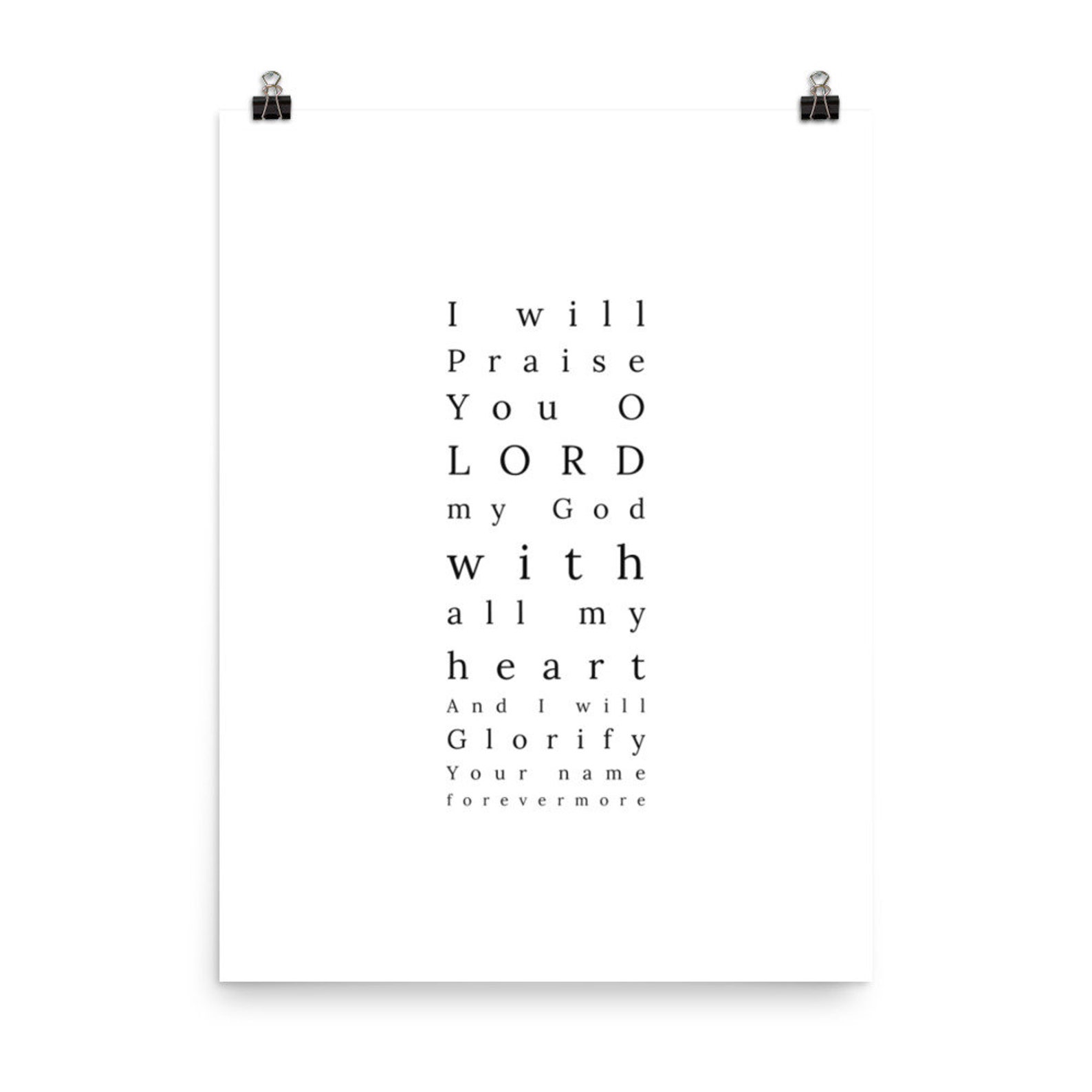 Psalm 86:12 Poster Print | Etsy