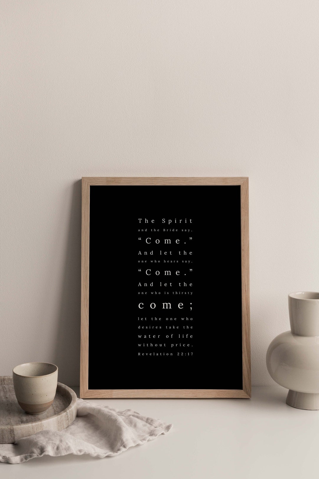 Revelation 22:17 ESV Bible Verse Print, the Spirit and the Bride Say ...