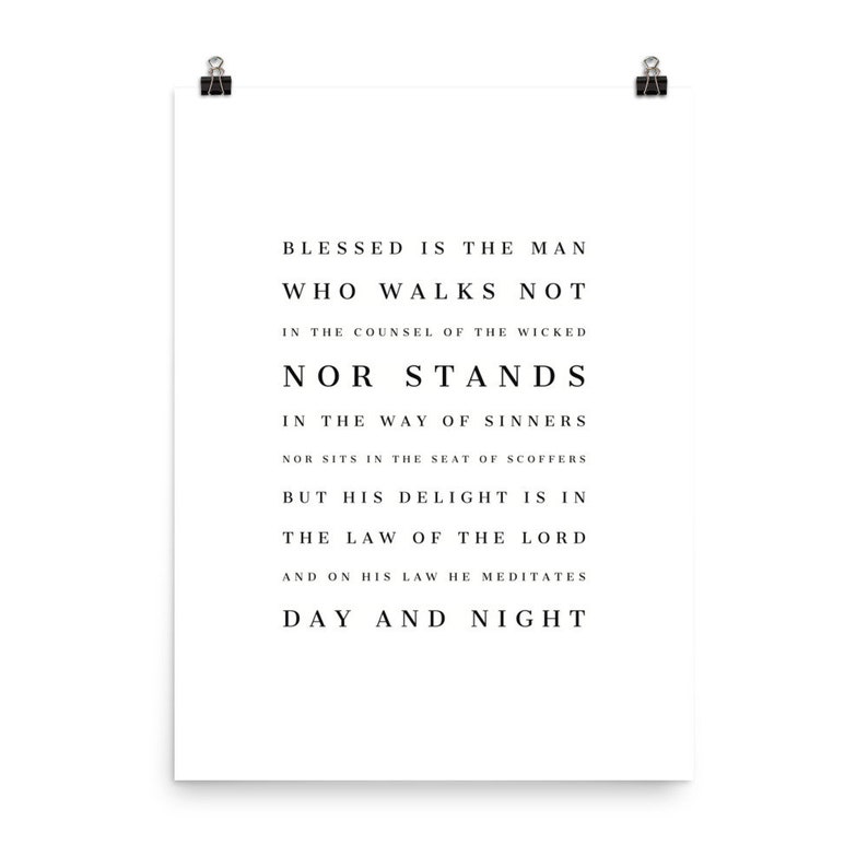 Psalm 1 Poster Art Print Blessed is the Man... - Etsy