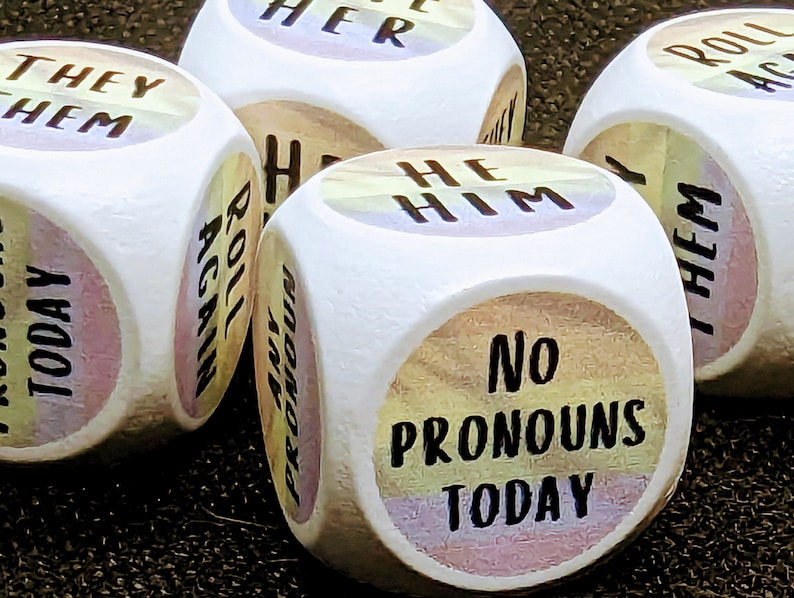 Pronoun Cube - Gender Fluid Pronoun Dice - Etsy